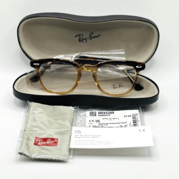 Ray-Ban | Accessories | New Ray Ban Rb 5398 Hawkeye 89 Havana On Transp ...